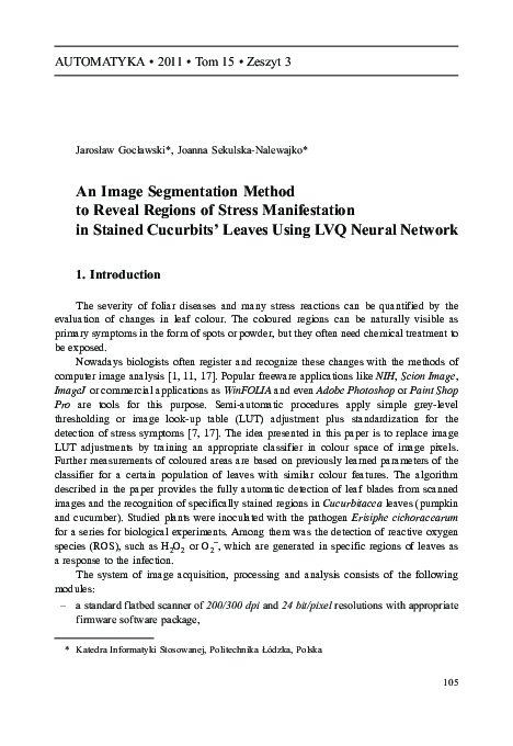 (PDF) An image segmentation method to reveal regions of stress manifestation in stained ...