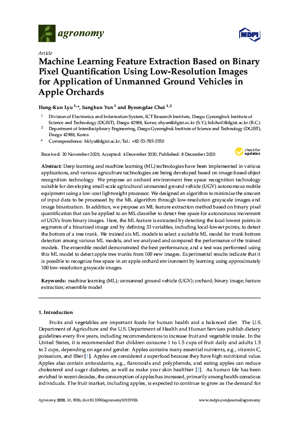 Pdf Machine Learning Feature Extraction Based On Binary Pixel