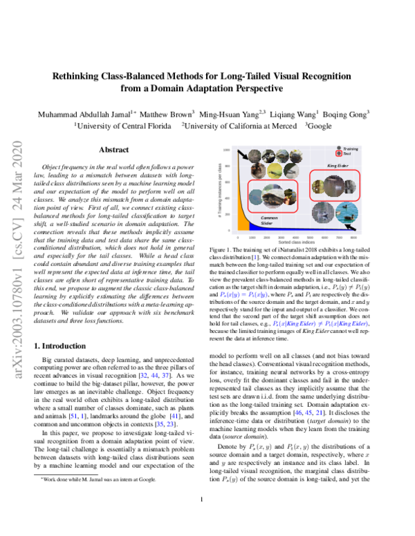 (PDF) Rethinking Class-Balanced Methods for Long-Tailed Visual Recognition From a Domain ...