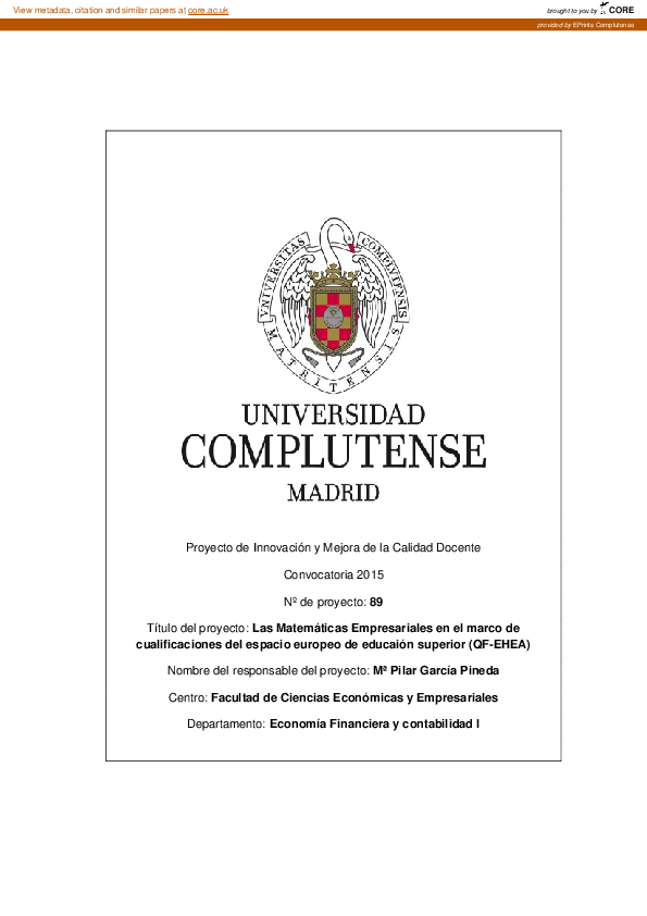 (PDF) Las matemáticas empresariales en el marco de cualificaciones del ...