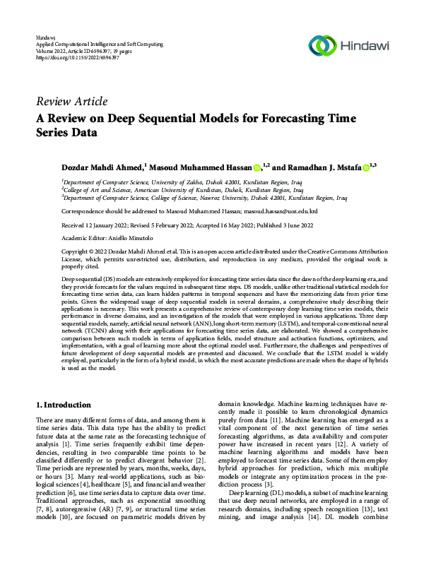 (PDF) A Review on Deep Sequential Models for Forecasting Time Series Data (PDF) A Review on Deep Sequential Models for Forecasting Time Series Data