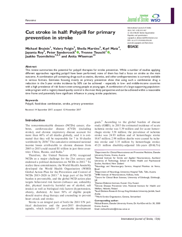 (PDF) Cut stroke in half: Polypill for primary prevention in stroke ...