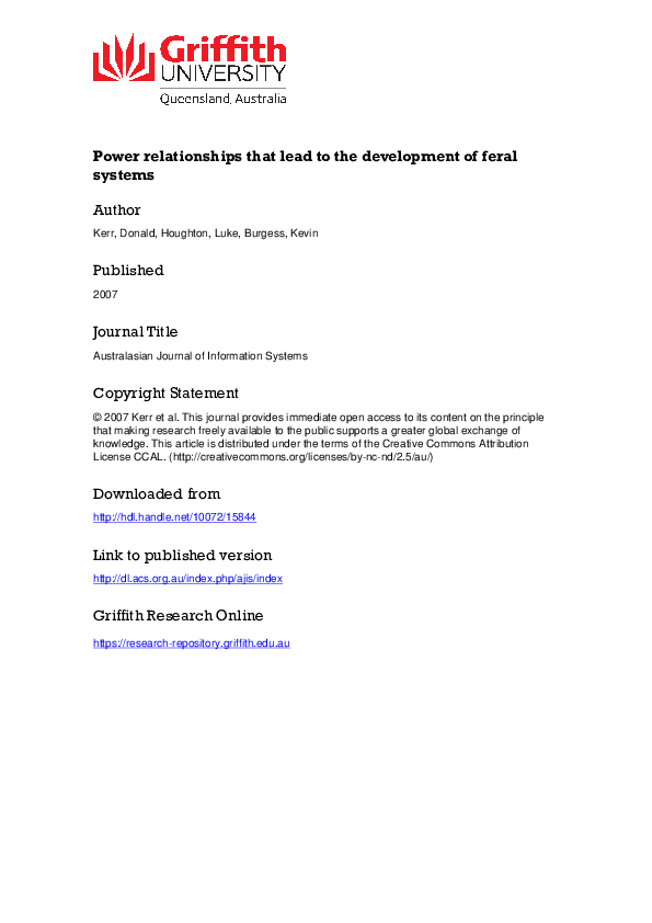 (PDF) Power Relationships that Lead to the Development of Feral Systems ...