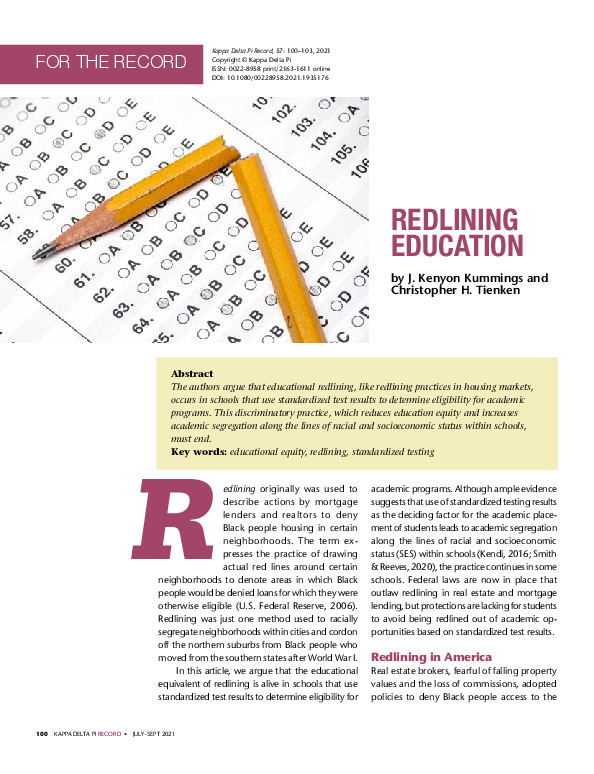 (PDF) Redlining Education