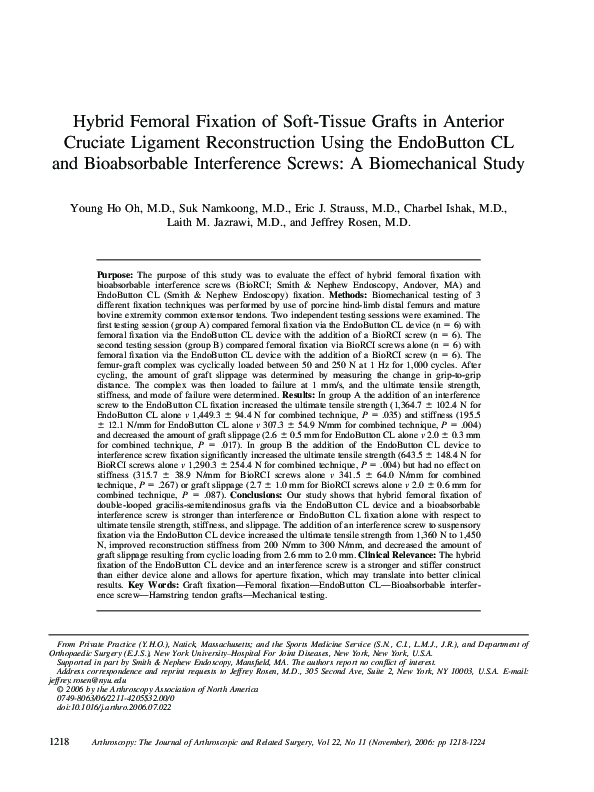 (PDF) Hybrid Femoral Fixation of Soft-Tissue Grafts in Anterior Cruciate Ligament Reconstruction ...