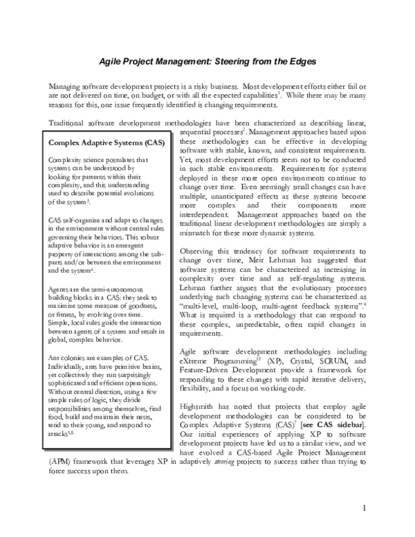 Pdf Agile Project Management