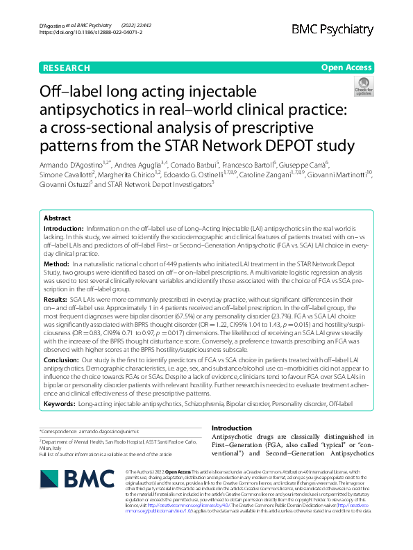 (PDF) Off–label long acting injectable antipsychotics in real–world ...
