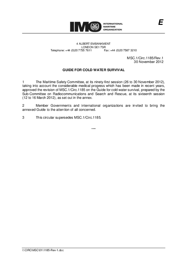 (PDF) Guide for cold water survival