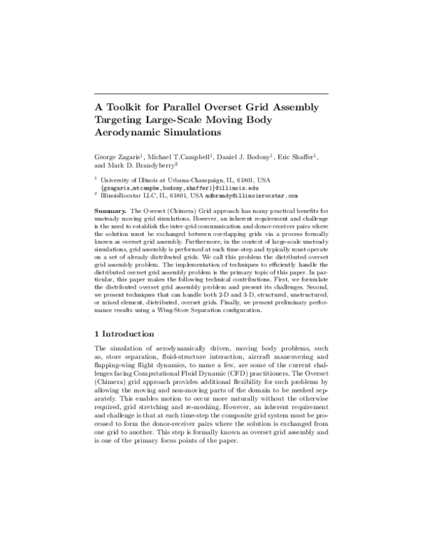 (PDF) A Toolkit for Parallel Overset Grid Assembly Targeting Large-Scale Moving Body Aerodynamic ...