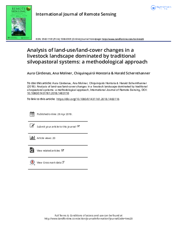 (PDF) Analysis of land-use/land-cover changes in a livestock landscape ...
