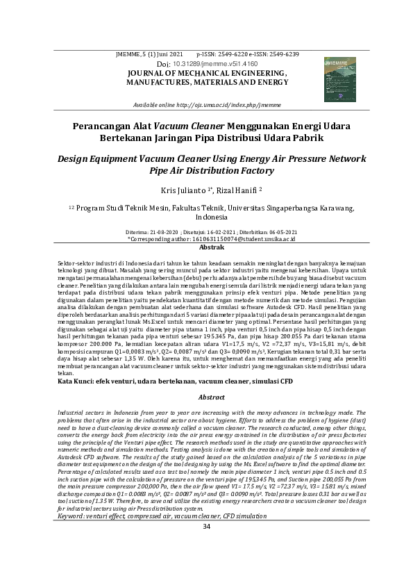 (PDF) Perancangan Alat Vacuum Cleaner Menggunakan Energi Udara ...