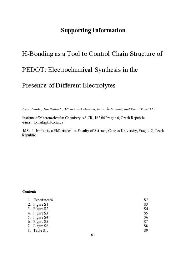 (PDF) Hydrogen Bonding as a Tool to Control Chain Structure of PEDOT ...