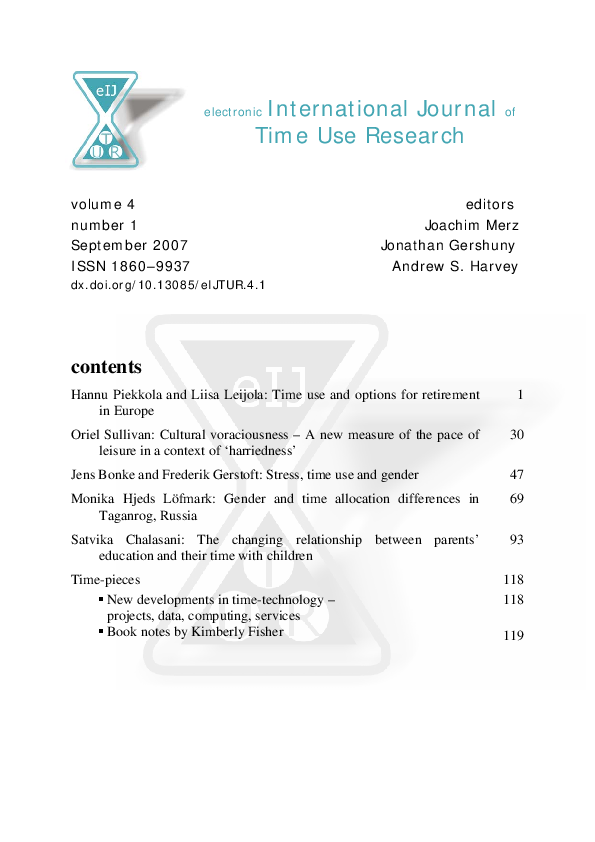 (PDF) Stress, time use and gender | Jens Bonke - Academia.edu