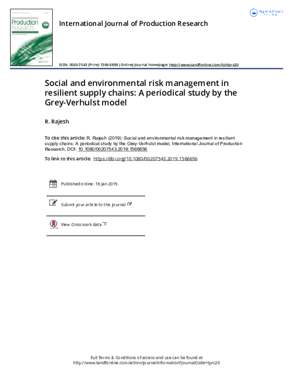 (PDF) Social and environmental risk management in resilient supply ...