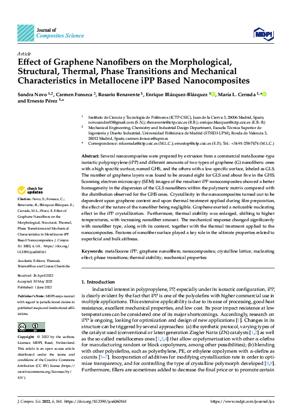 (PDF) Effect of Graphene Nanofibers on the Morphological, Structural ...