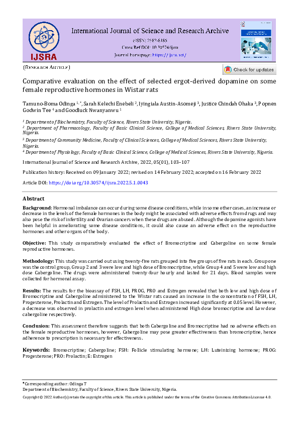 (PDF) Comparative evaluation on the effect of selected ergot-derived ...