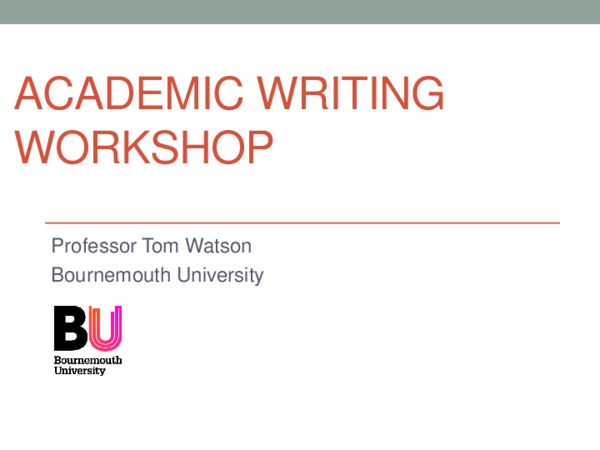 (PDF) Academic Writing Workshop