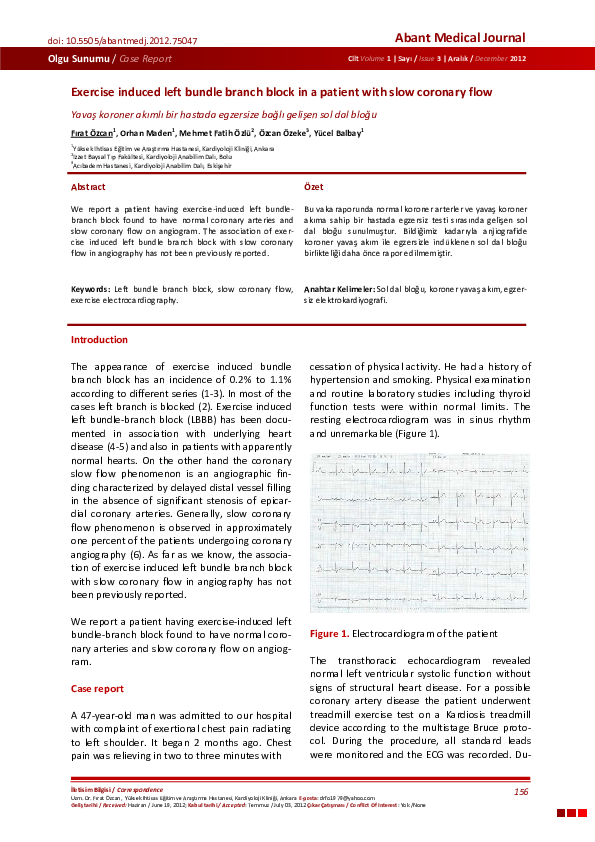 (PDF) Exercise induced left bundle branch block in a patient with slow ...