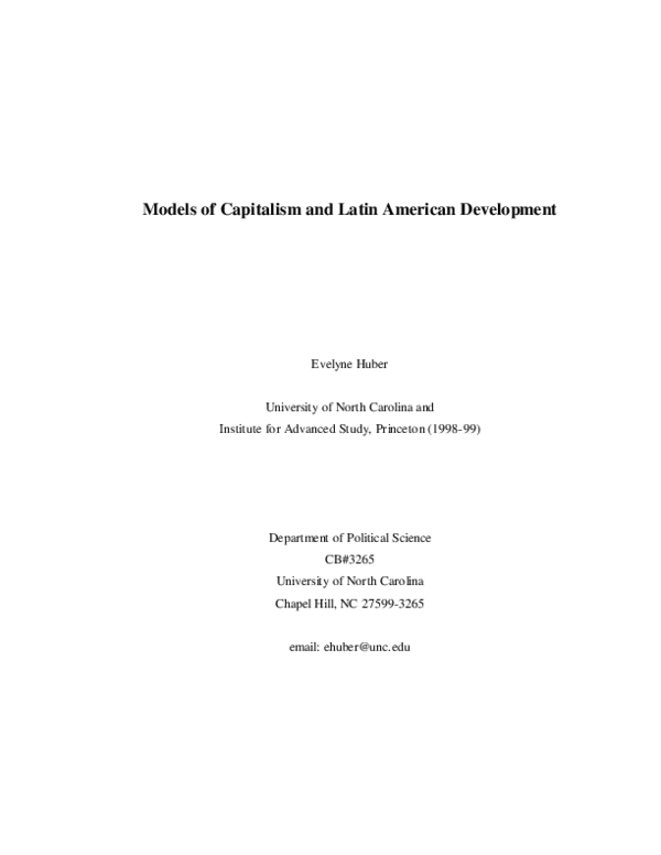 (PDF) Models of Capitalism and Latin American Development