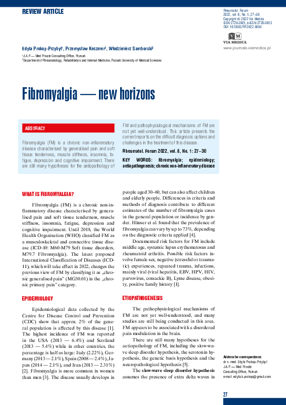 (PDF) Fibromyalgia: Diagnosis Challenges and Treatment Insights