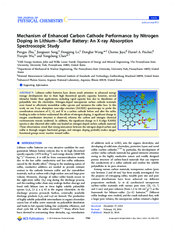 (PDF) Mechanism of Enhanced Carbon Cathode Performance by Nitrogen ...