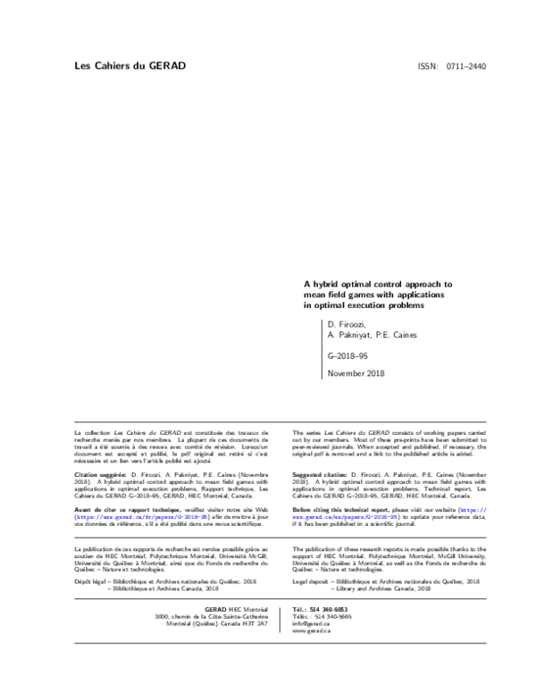 Pdf A Hybrid Optimal Control Approach To Mean Field Games With