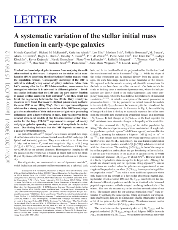 (PDF) Variation of Stellar IMF in Early-Type Galaxies