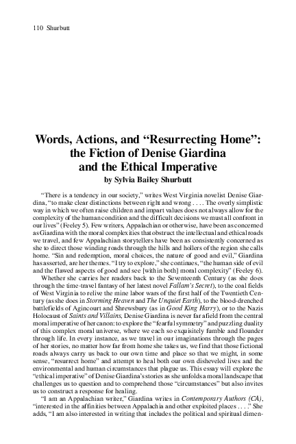 (PDF) The Fiction of Denise Giardina and the Ethical Imperative