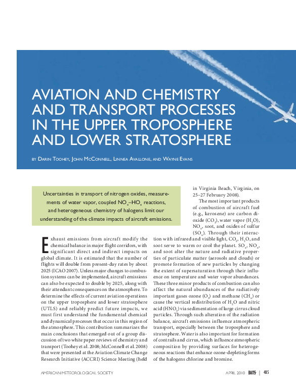 (PDF) Aviation and Chemistry and Transport Processes in the Upper ...