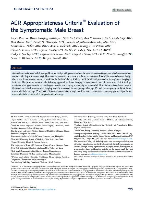Pdf Acr Appropriateness Criteria® Evaluation Of The Symptomatic Male