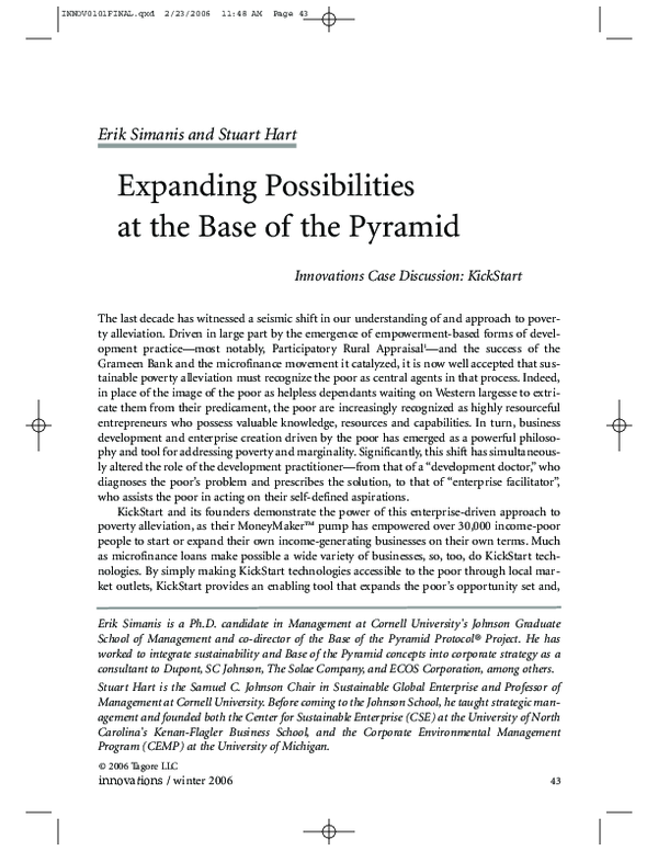 (PDF) Expanding Possibilities at the Base of the Pyramid