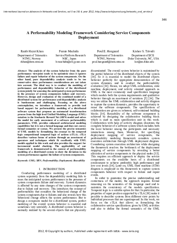 (PDF) A Performability Modeling Framework Considering Service Components Deployment