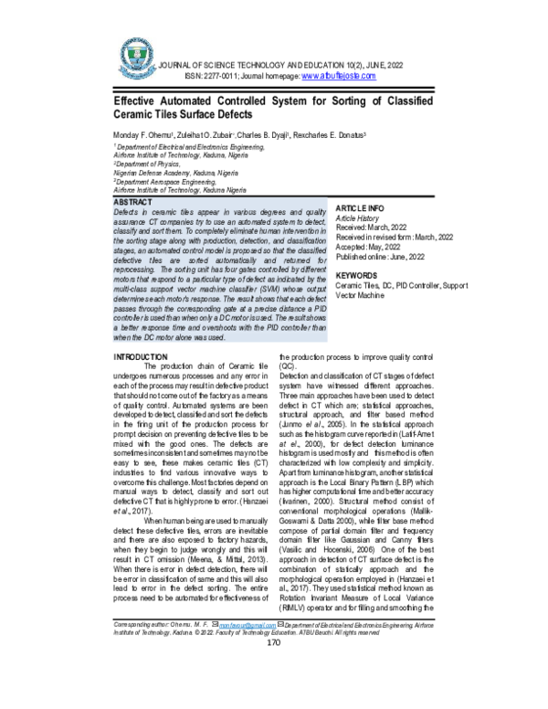Pdf Effective Automated Controlled System For Sorting Of Classified