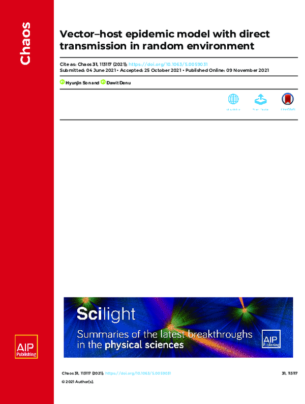 (PDF) Vector–host epidemic model with direct transmission in random environment