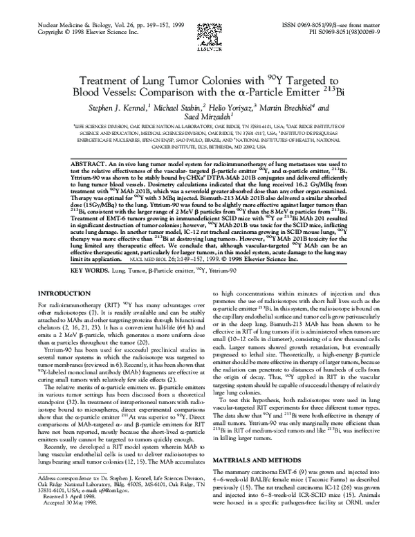 (PDF) Treatment of lung tumor colonies with 90Y targeted to blood ...