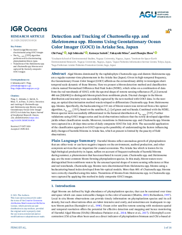 (PDF) Detection and Tracking of Chattonella spp. and Skeletonema spp ...