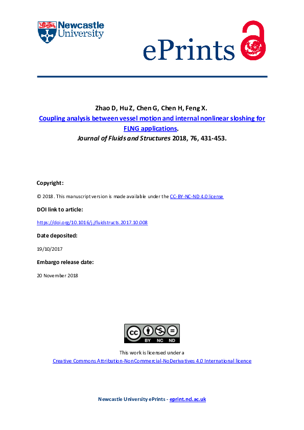 (PDF) Coupling analysis between vessel motion and internal nonlinear ...