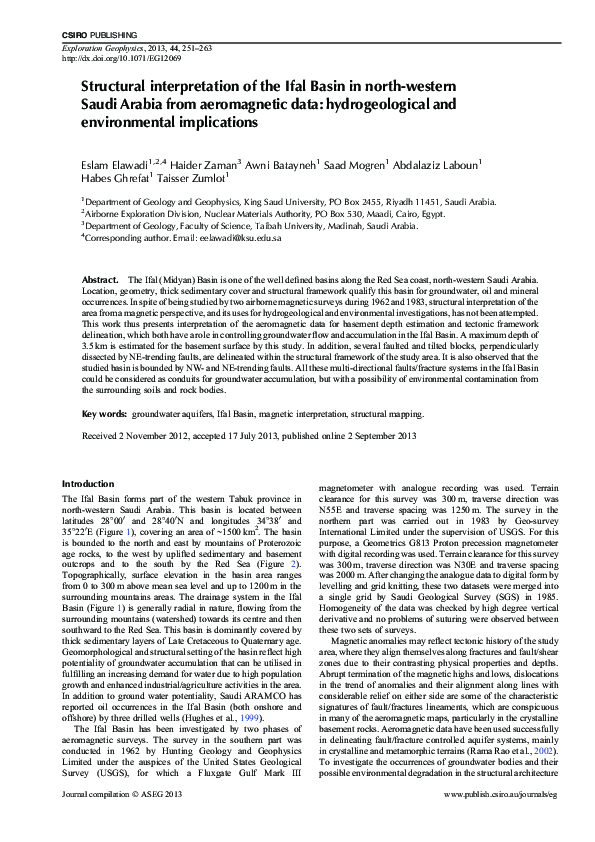 (PDF) Structural interpretation of the Ifal Basin in north-western ...