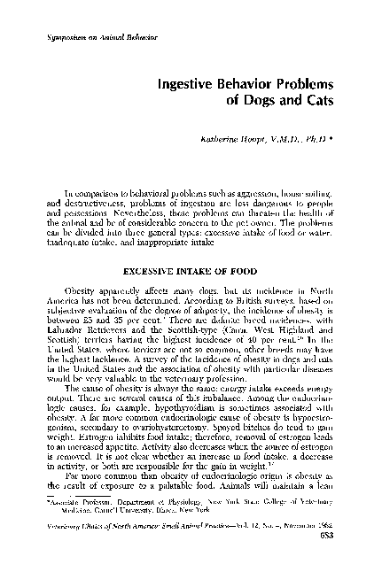 (PDF) Ingestive Behavior Problems of Dogs and Cats