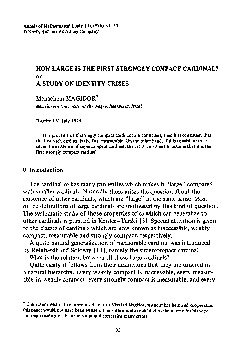 (PDF) How large is the first strongly compact cardinal? or a study on ...