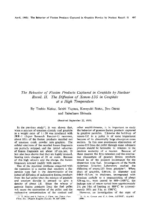(PDF) The Behavior of Fission Products Captured in Graphite by Nuclear ...