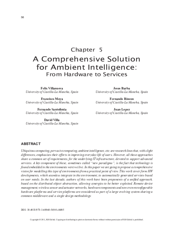 (PDF) A Comprehensive Solution for Ambient Intelligence