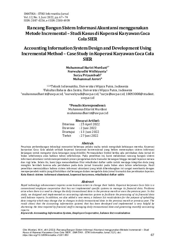 (PDF) Rancang Bangun Sistem Informasi Akuntansi menggunakan Metode Incremental – Studi Kasus di ...