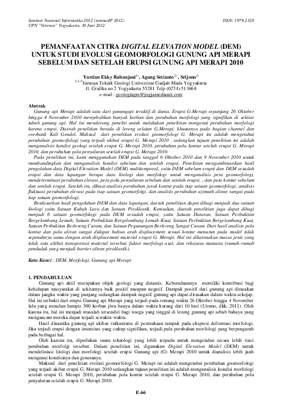 (PDF) Pemanfaatan Citra Digital Elevation Model (Dem) Untuk Studi ...