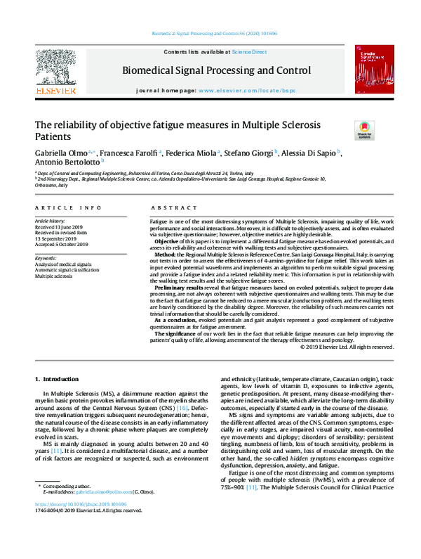 (PDF) The reliability of objective fatigue measures in Multiple ...