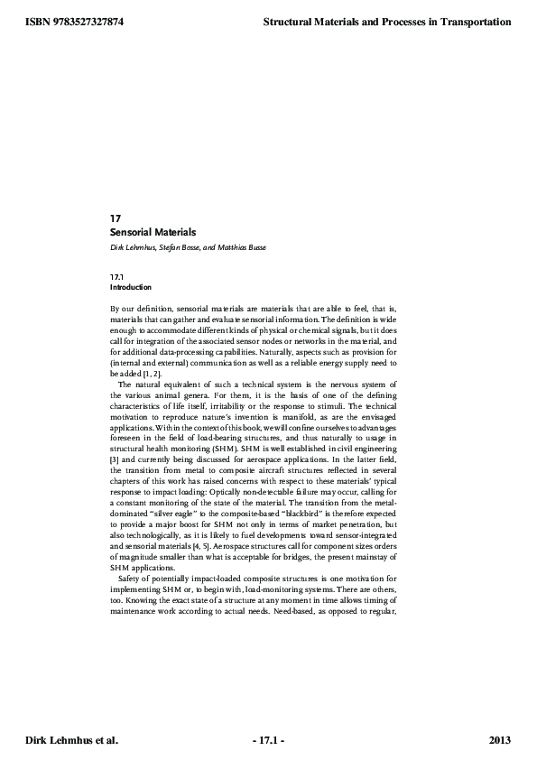 (PDF) Chapter 17 Sensorial Materials - Dirk Lehmhus, Stefan Bosse, and ...
