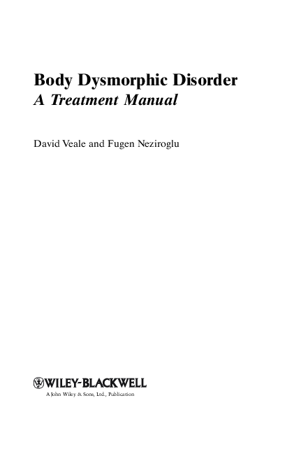 (PDF) Body dysmorphic disorder. A treatment manual