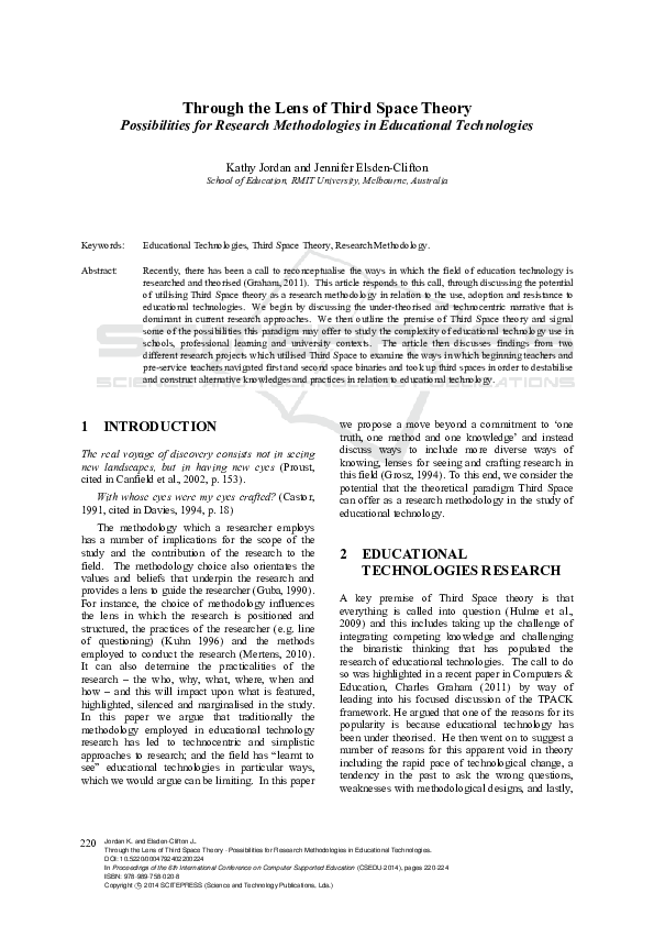 (PDF) Through the Lens of Third Space Theory