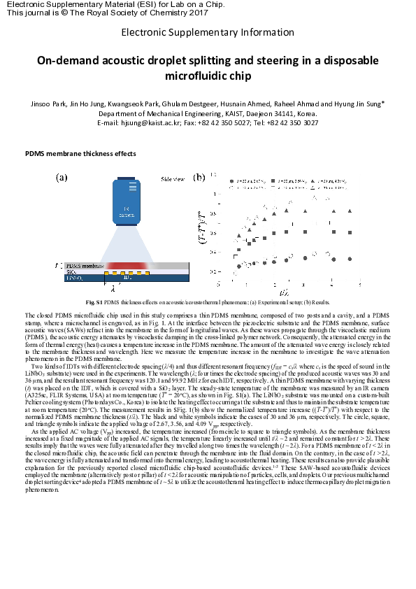 (PDF) On-demand acoustic droplet splitting and steering in a disposable microfluidic chip ...