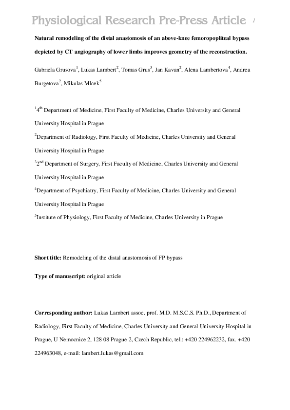 (PDF) Natural Remodeling of the Distal Anastomosis of an Above-Knee ...